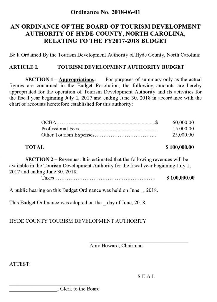 Tourism Development Authority to approve budgets this week | Ocracoke ...