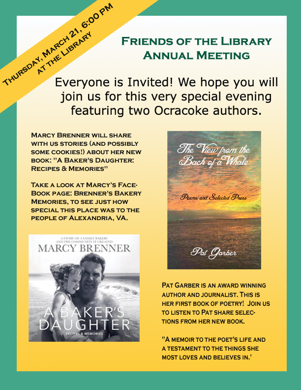 Friends of the Library 2019 meeting poster | Ocracoke Observer
